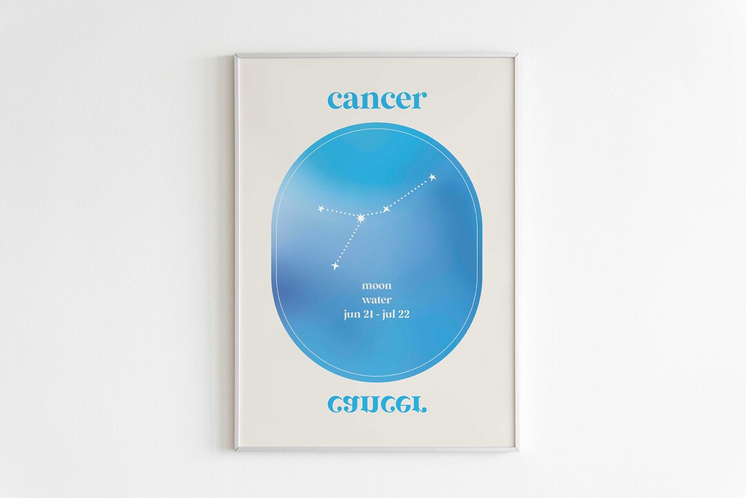 Cancer Digital Poster, Cancer Zodiac Sign Print, Cancer Wall Deco ...