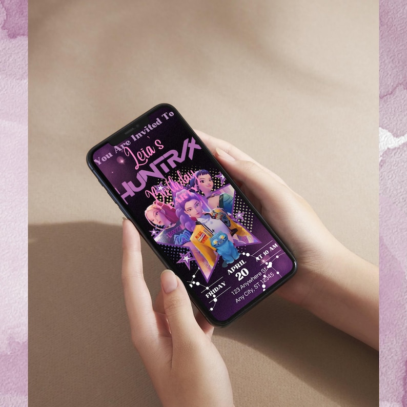 Huntrix K-pop Demon Hunters Birthday Invitation | Editable Canva ...