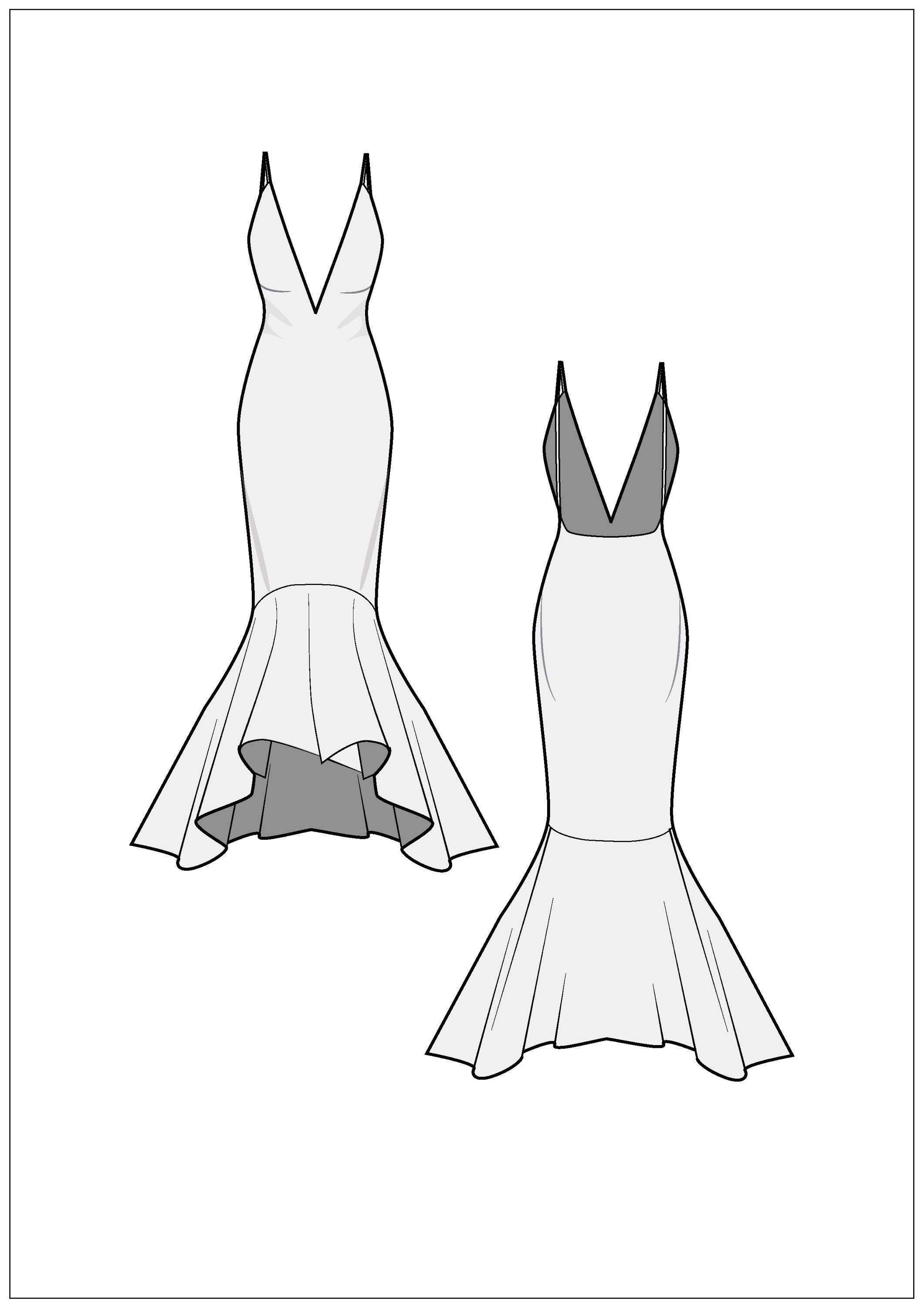 Pattern Bundle 2 Mermaid Style Gown/dress PDF Sewing Pattern | NO ...