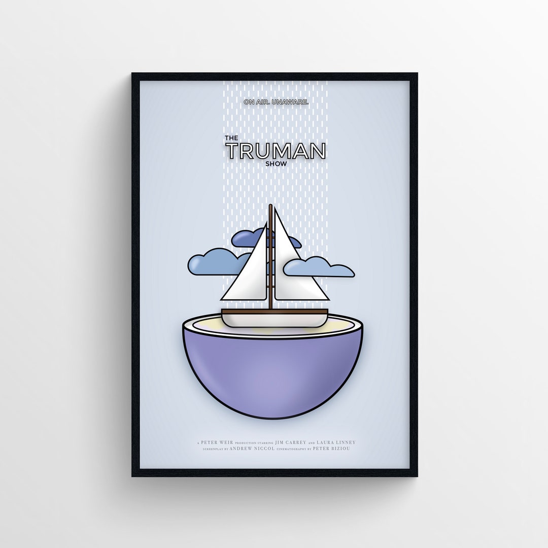 The Truman Show Digitally Illustrated Film Poster Wall Art | Physical ...