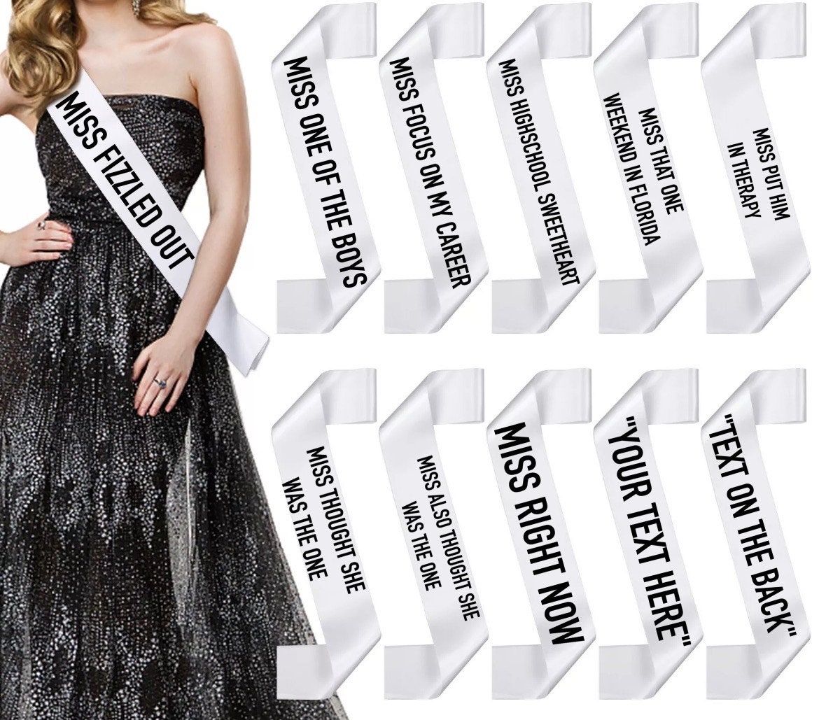 Custom White "obsessed" Satin Sash - Etsy