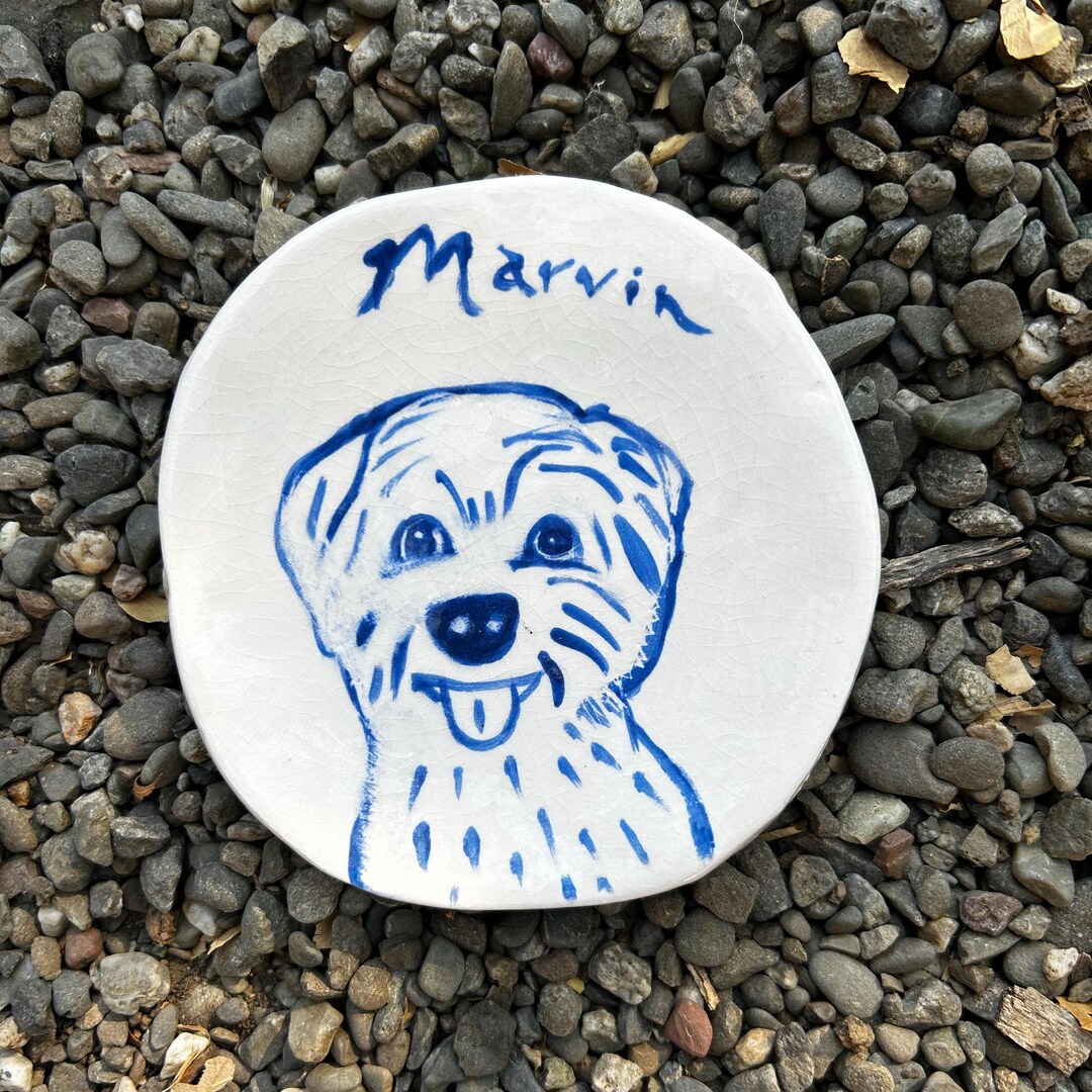 Cute Ceramic Personalized Pet Portrait Dish Custom Handmade Ring Dish ...