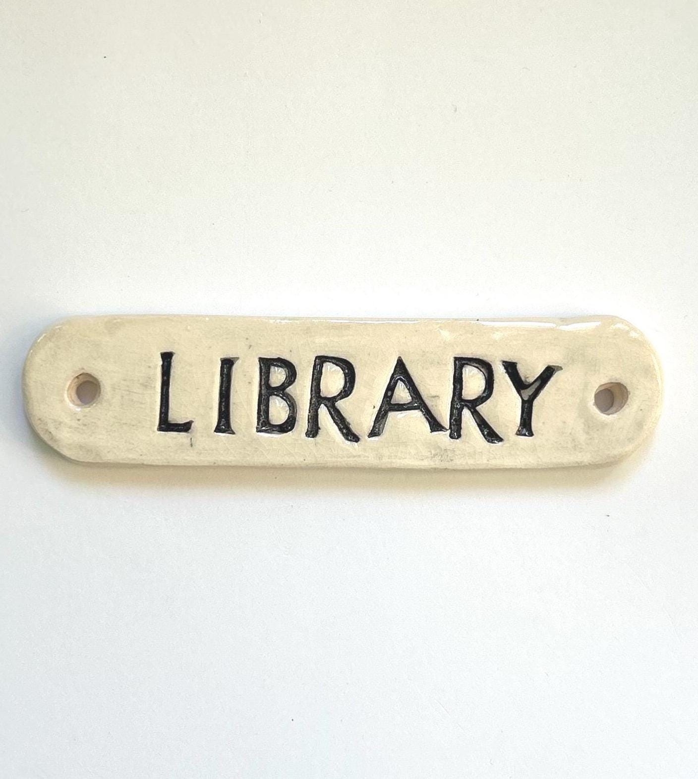 Custom Door Sign Ceramic Library Sign Restroom Sign Gift Personalized ...