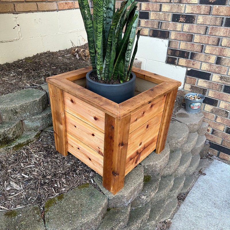 Square Cedar Planter Box - Etsy