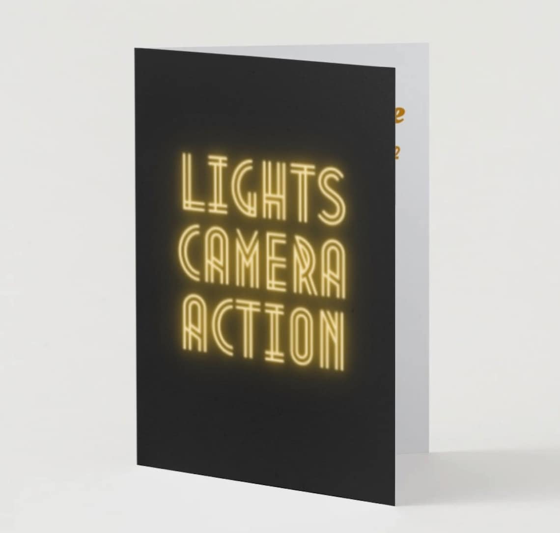 Lights, Camera, Action Birthday Card for Filmmakers, Actors ...