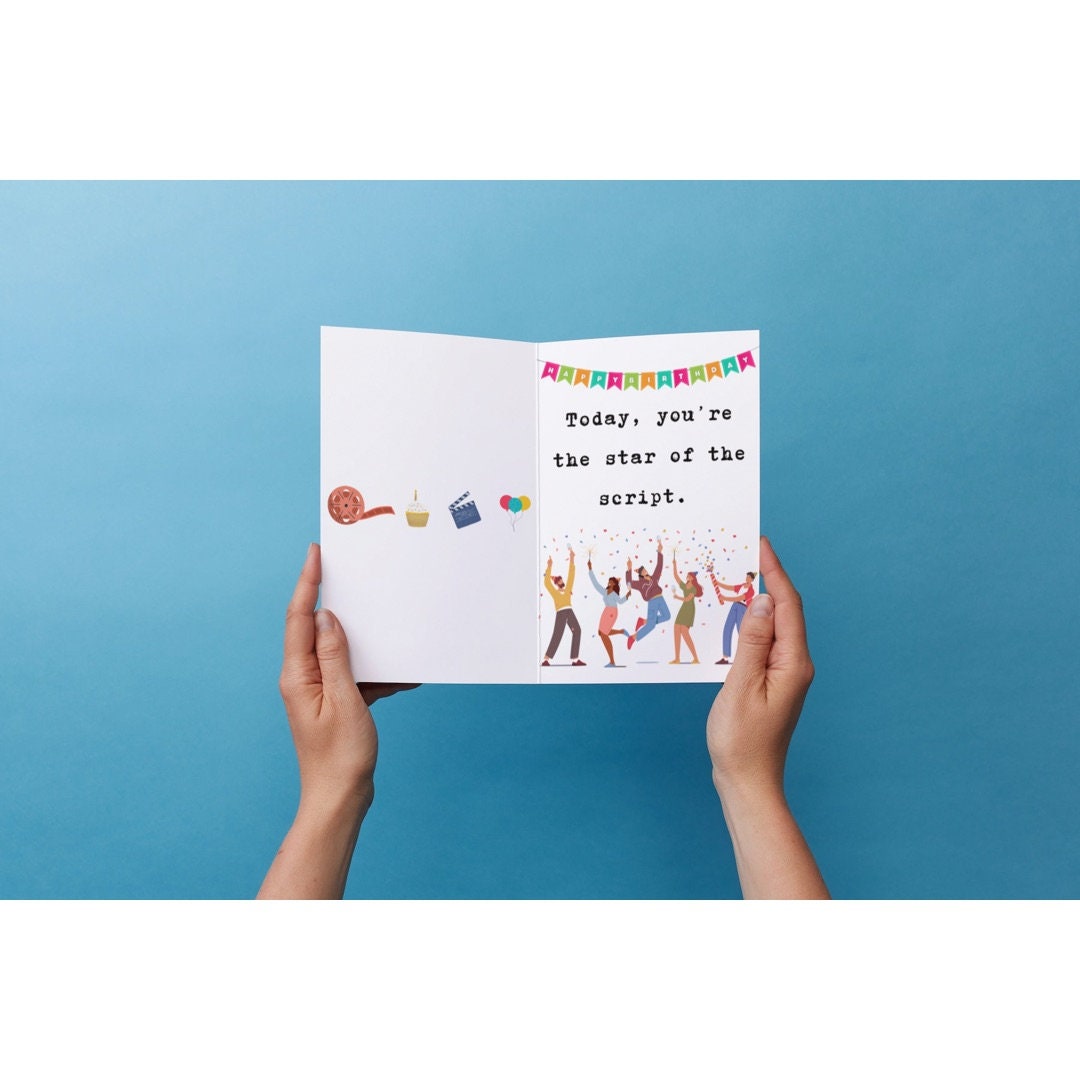 Movie Script Birthday Card for Screenwriters, Filmmakers, and Movie ...