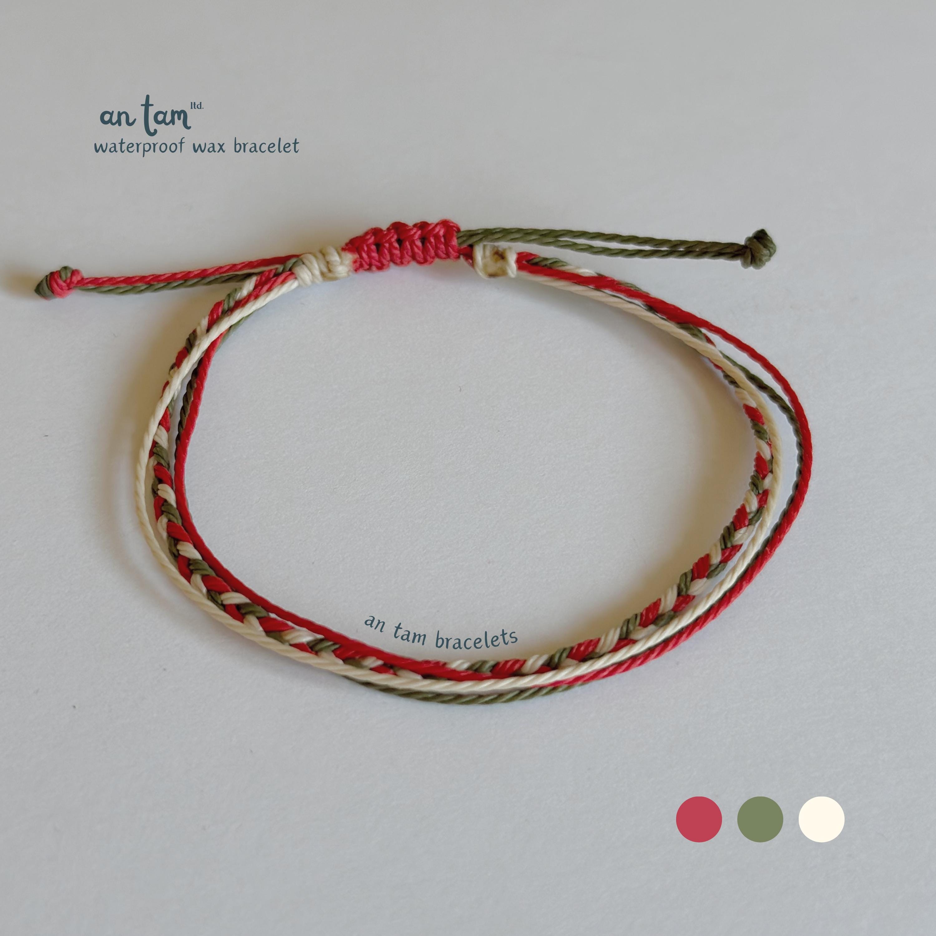 Handmade Basic Waterproof Bracelet | Adjustable Wax Cord Bracelet ...