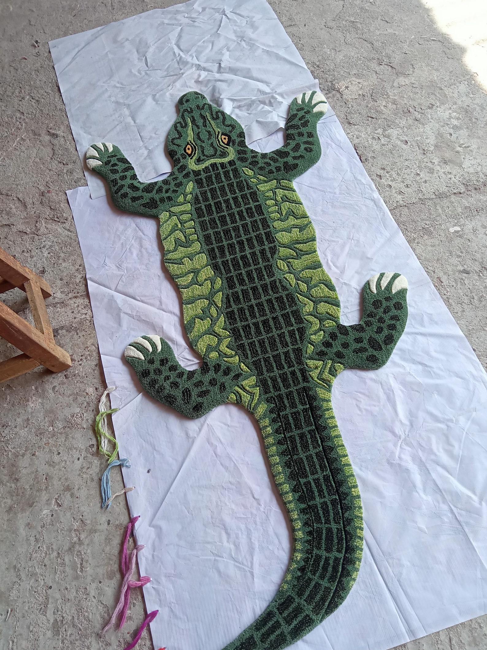 Handmade Crocodile Rug - Playful Alligator Carpet for Living Room ...