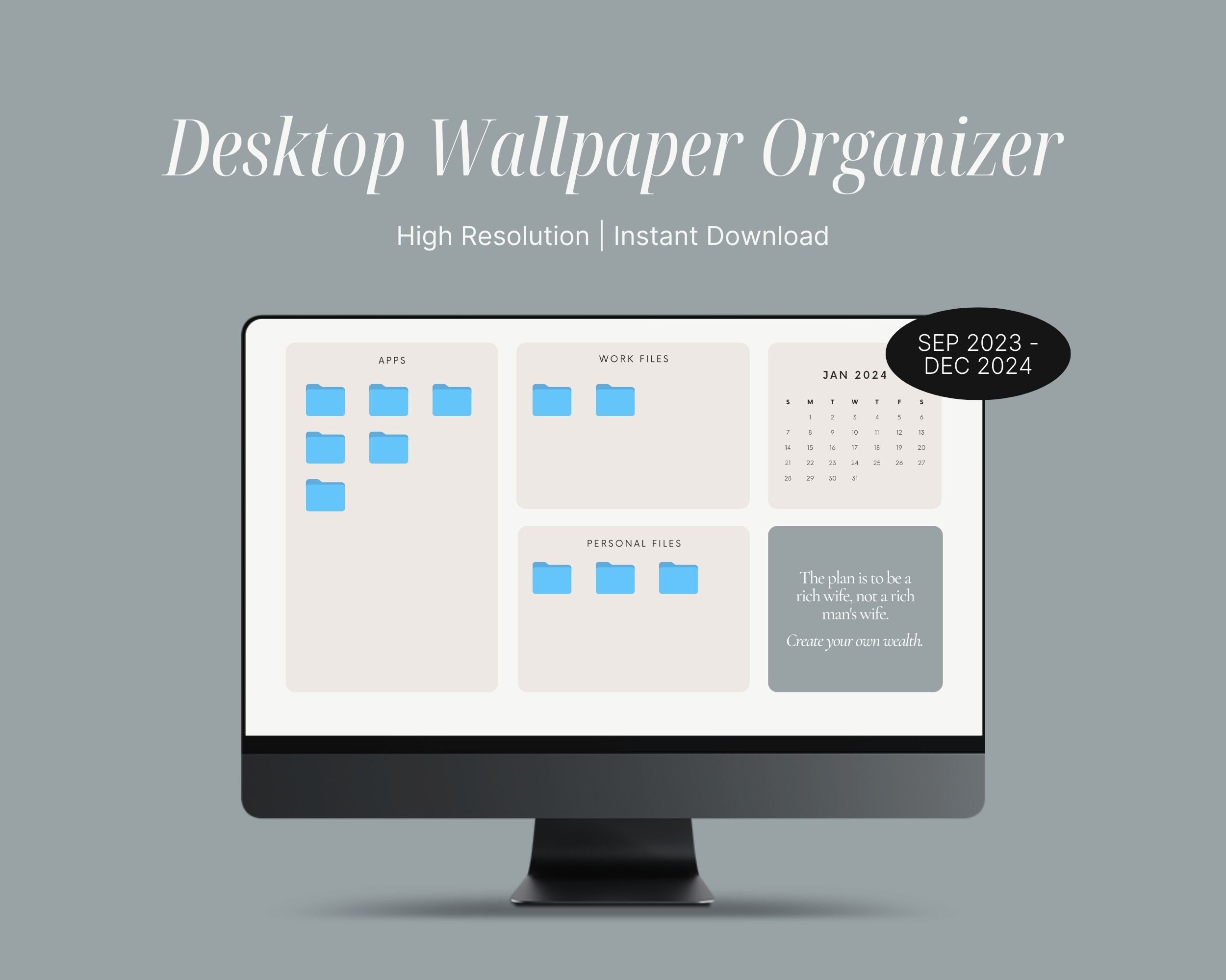 Desktop Organizer Wallpaper 2023-2024, MacBook Wallpaper, Inspirational ...