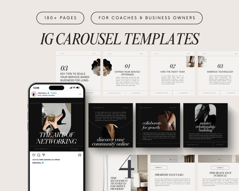Aesthetic Instagram Carousel Template Minimalist Instagram Engagement ...