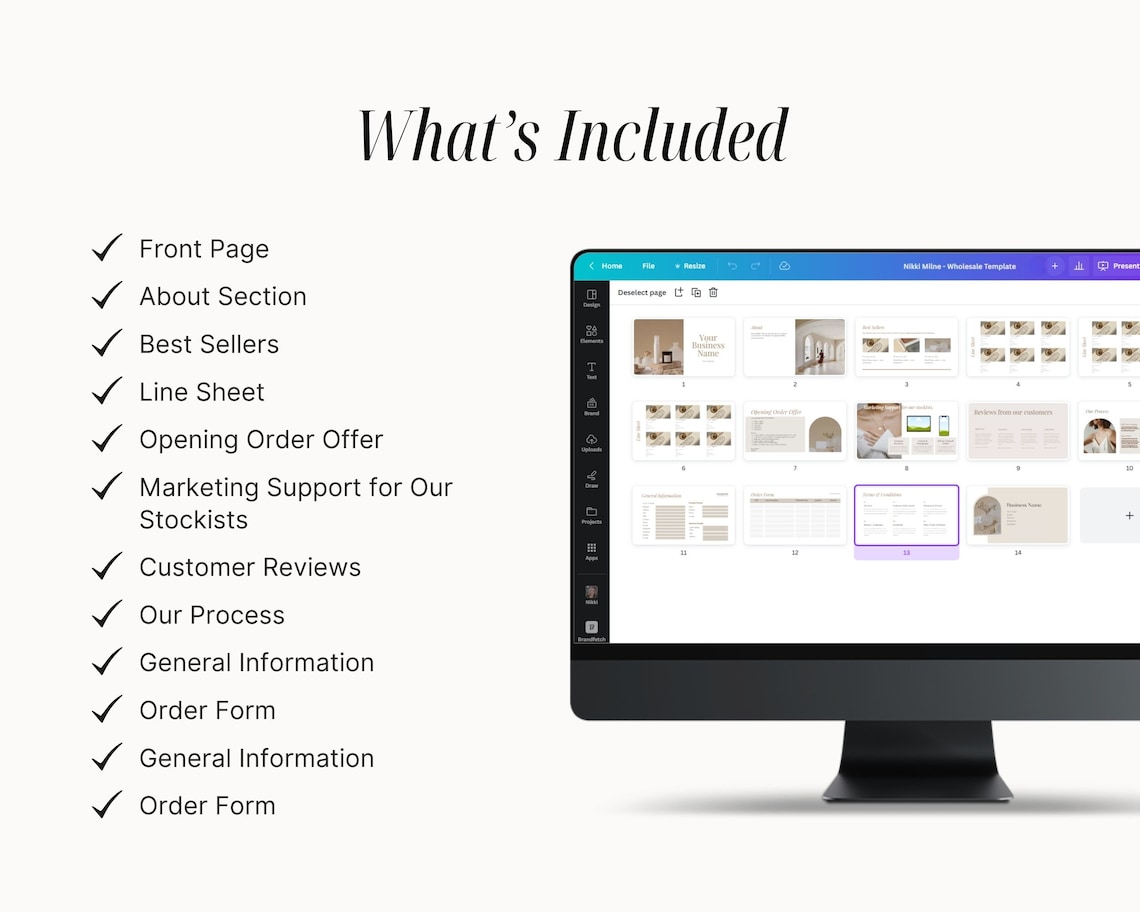 Wholesale Line Sheet Template, Price List, Wholesale Catalogue Template ...