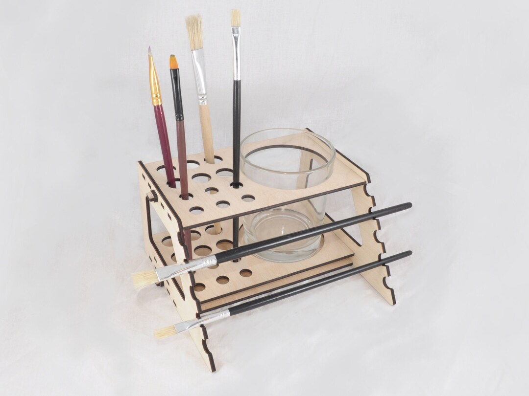Paintbrush Organizer With Front Stand for Artists and Crafters | Brush ...
