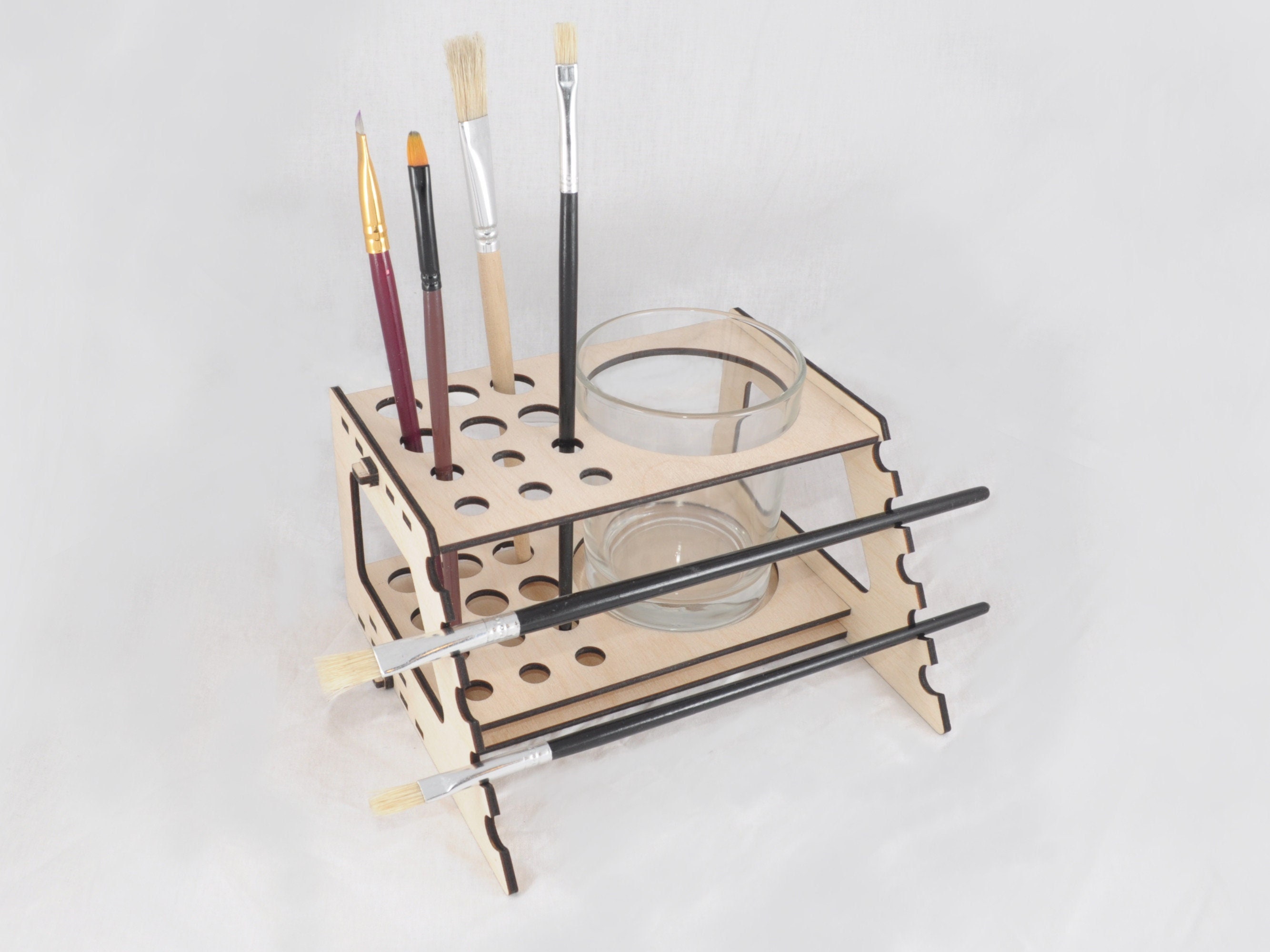 Paintbrush Organizer With Front Stand for Artists and Crafters | Brush ...