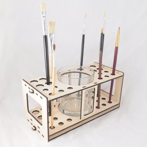 Artist and Craft Brush Organizer for 20 Brushes | Paint Brush Rack ...