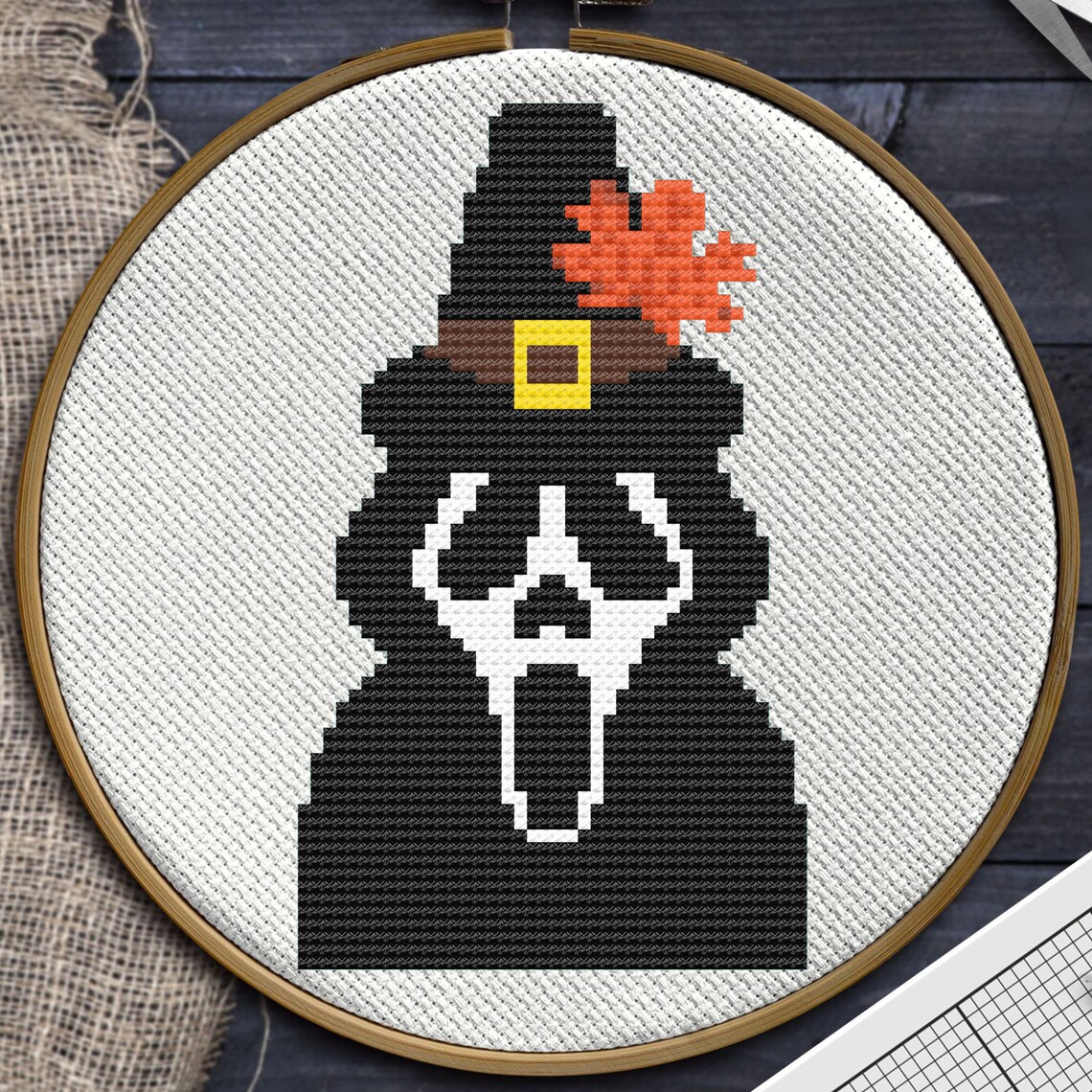 Thankful Ghostie Cross Stitch Pattern, Ghostface Thanksgiving Pattern, Instant Download PDF ...