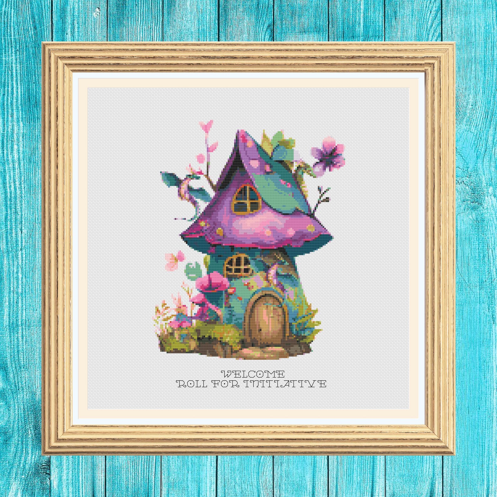 Welcome Dungeons and Dragons Home Cross Stitch, Welcome, Roll for ...