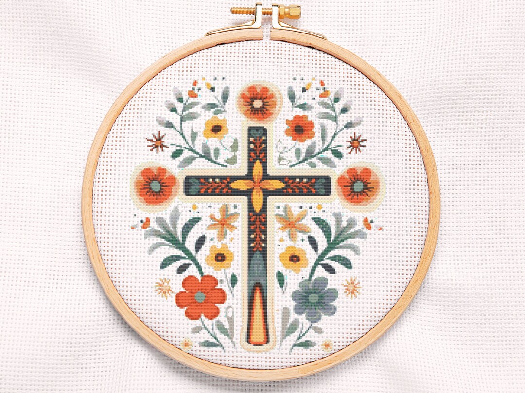 Folk Art Cross Cross Stitch PDF Instant Download Pattern Instant ...