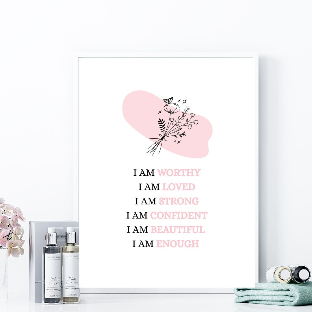 Self-loved Positive Affirmation Printable Wall Art - Etsy