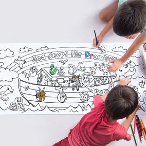 LARGE Bible Themed noah's Ark Coloring Sheet 30 by 72 Inches Coloring ...