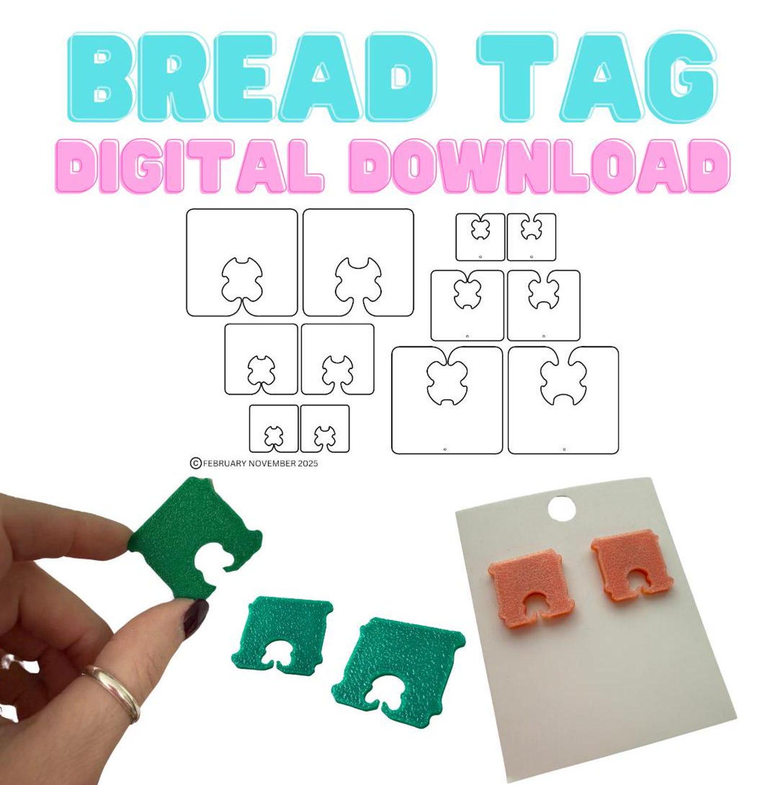 Bread Tag Digital Download, Bread Clip SVG, Laser Cut Files, Bread Tags ...