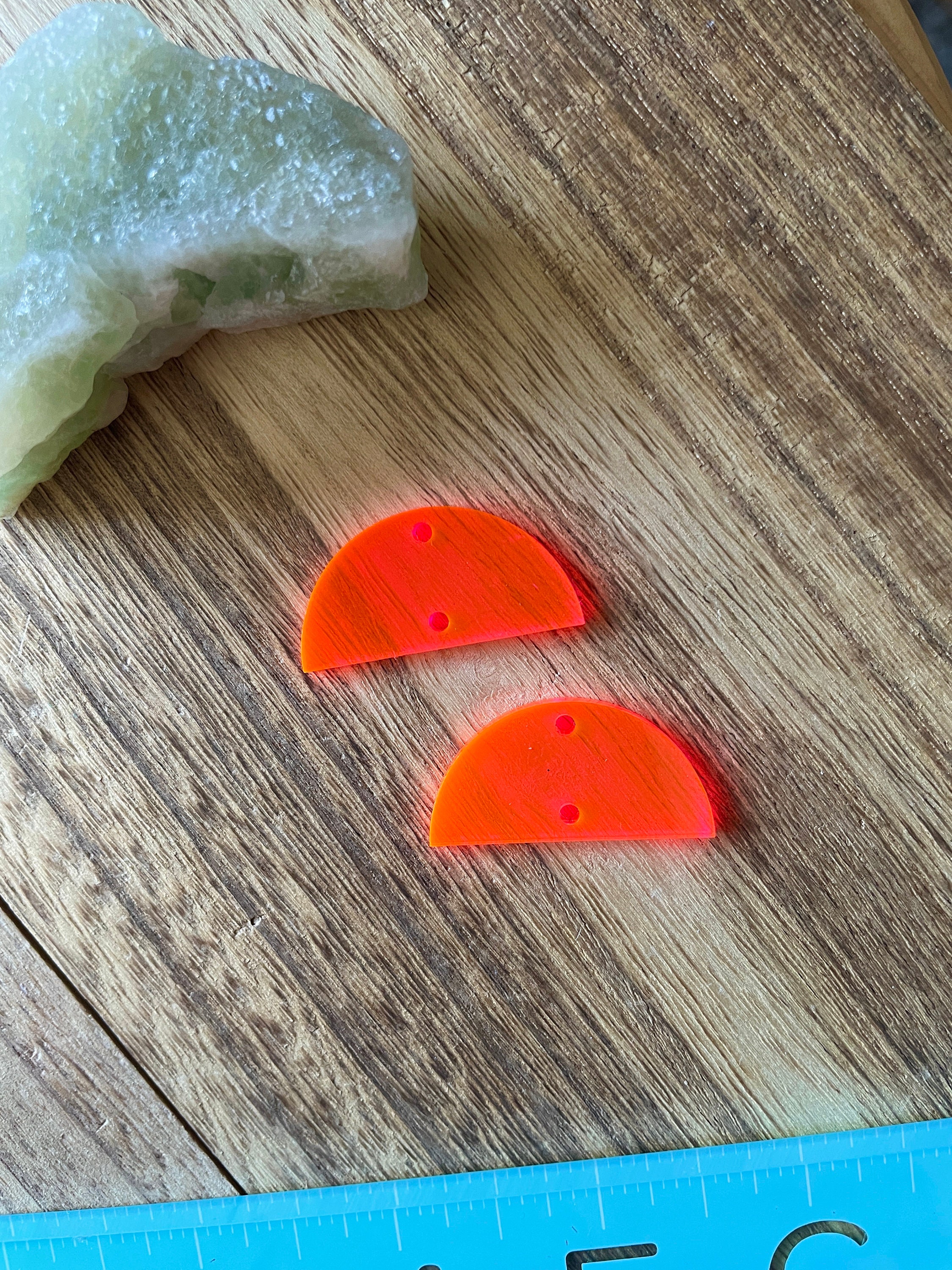 Two Hole Large Semicircle Connector Charms Fluorescent Pink - Etsy
