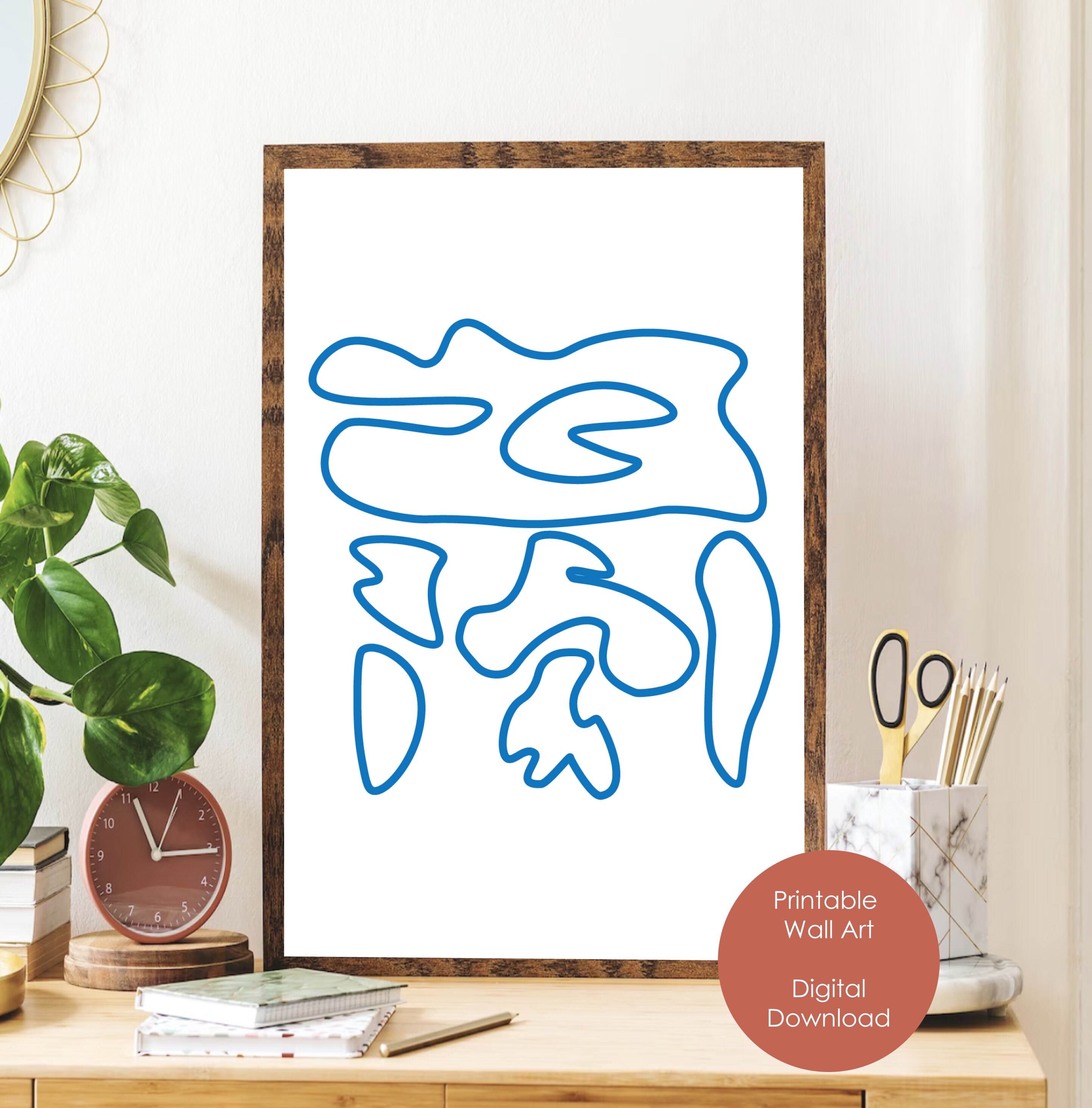 Line Art SVG, Neutral Abstract Art, Modern Minimalist Digital Wall ...