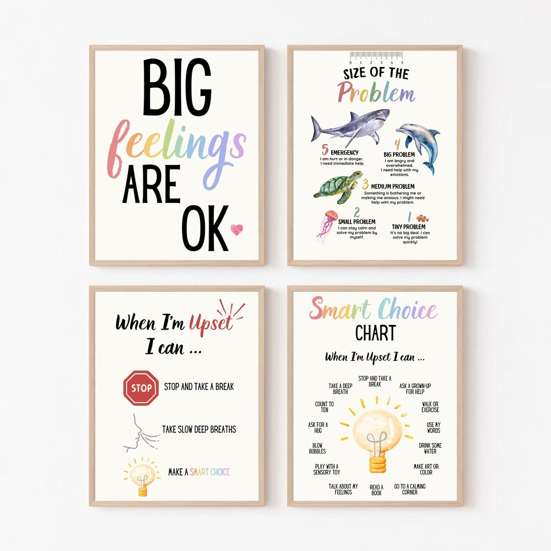 Big Feelings Are Ok Calm Down Corner Poster Set Emotional Regulation ...