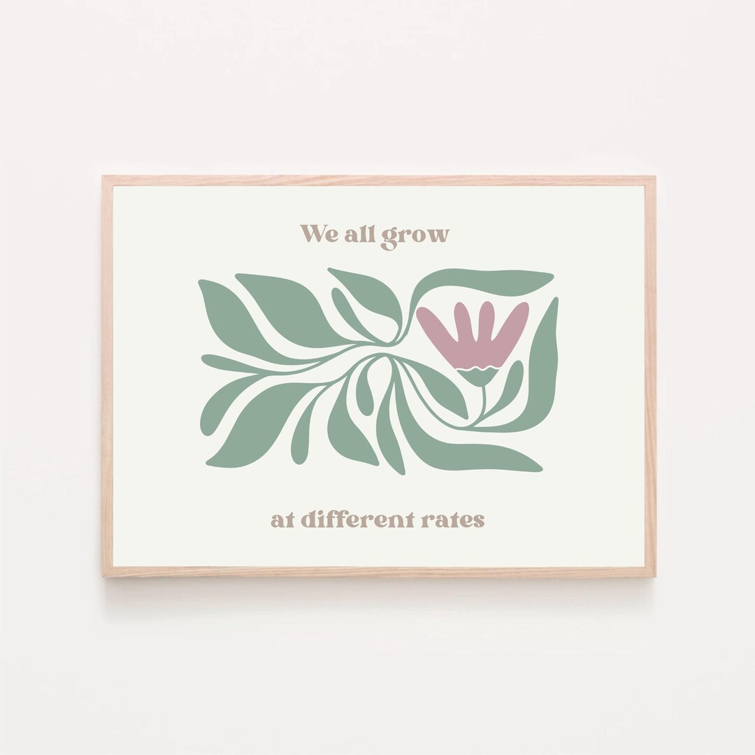 We All Grow at Different Rates Printable Mental Health Poster Therapy ...