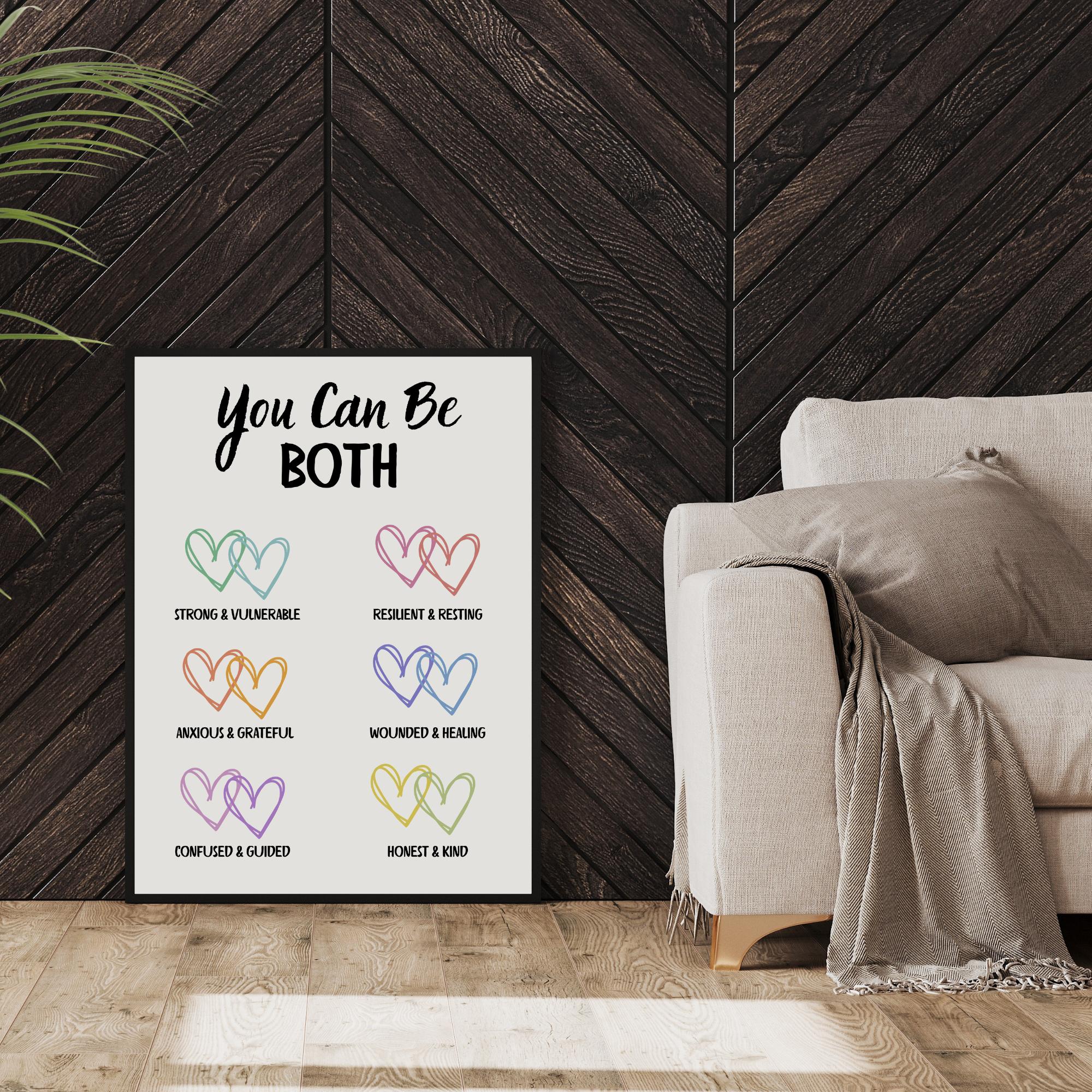 You Can Be Both Duality Poster Therapy Office Wall Decor Psychology Art ...