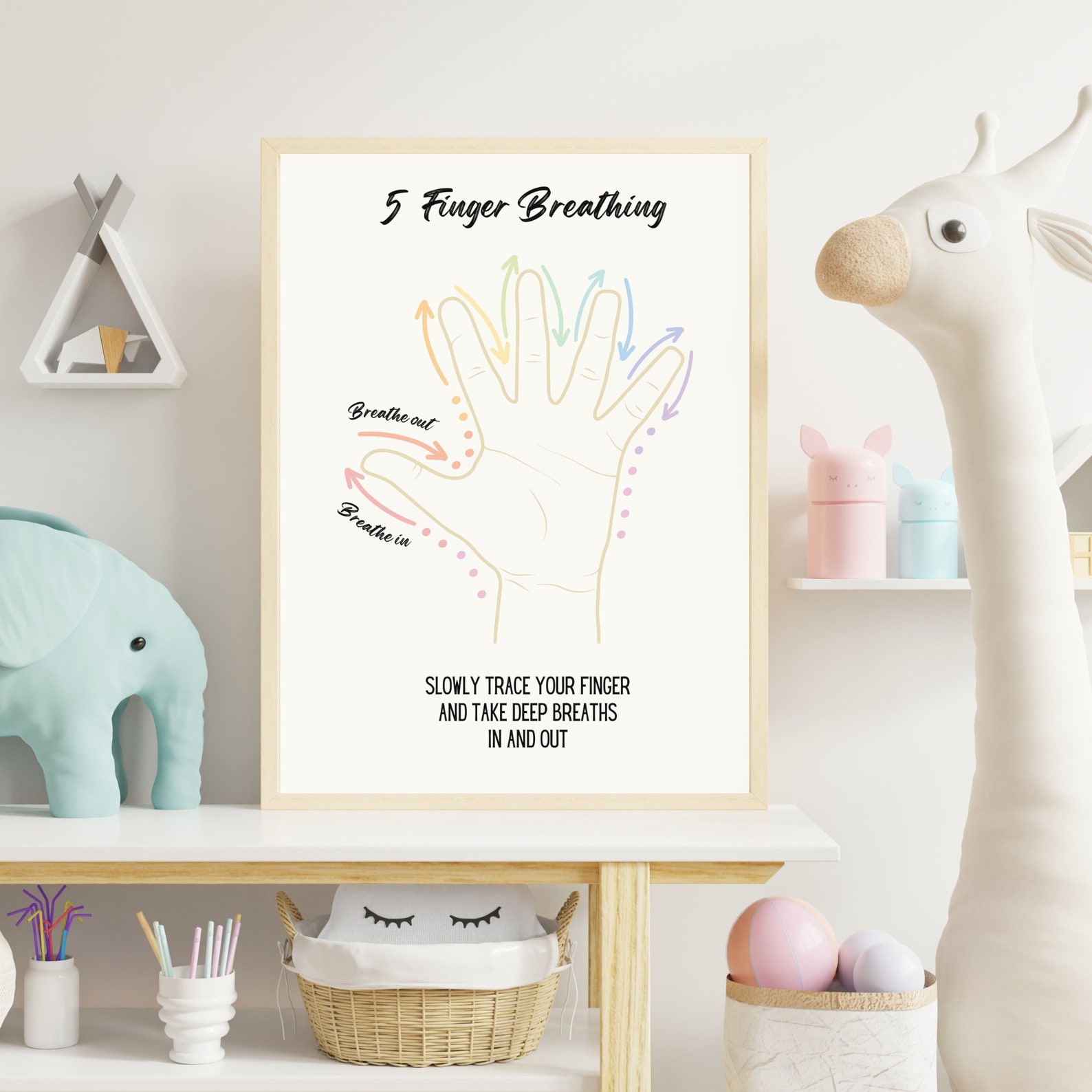 5 Finger Hand Tracing Breathing Exercise Calming Corner Grounding ...
