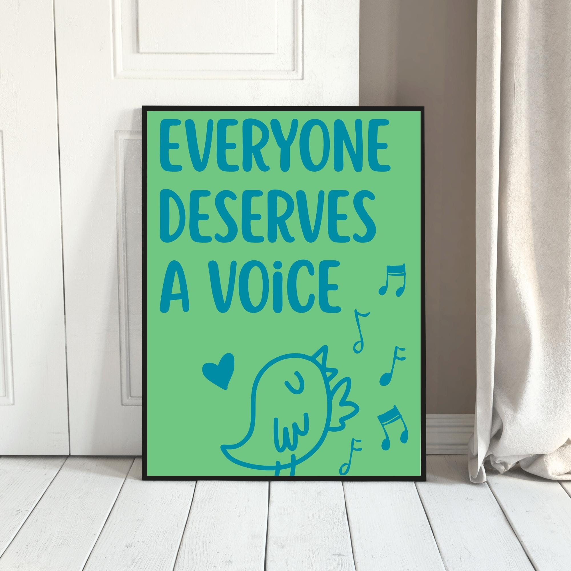 Everyone Deserves A Voice SLP Room Sign Speech Therapy Poster SLP Wall ...