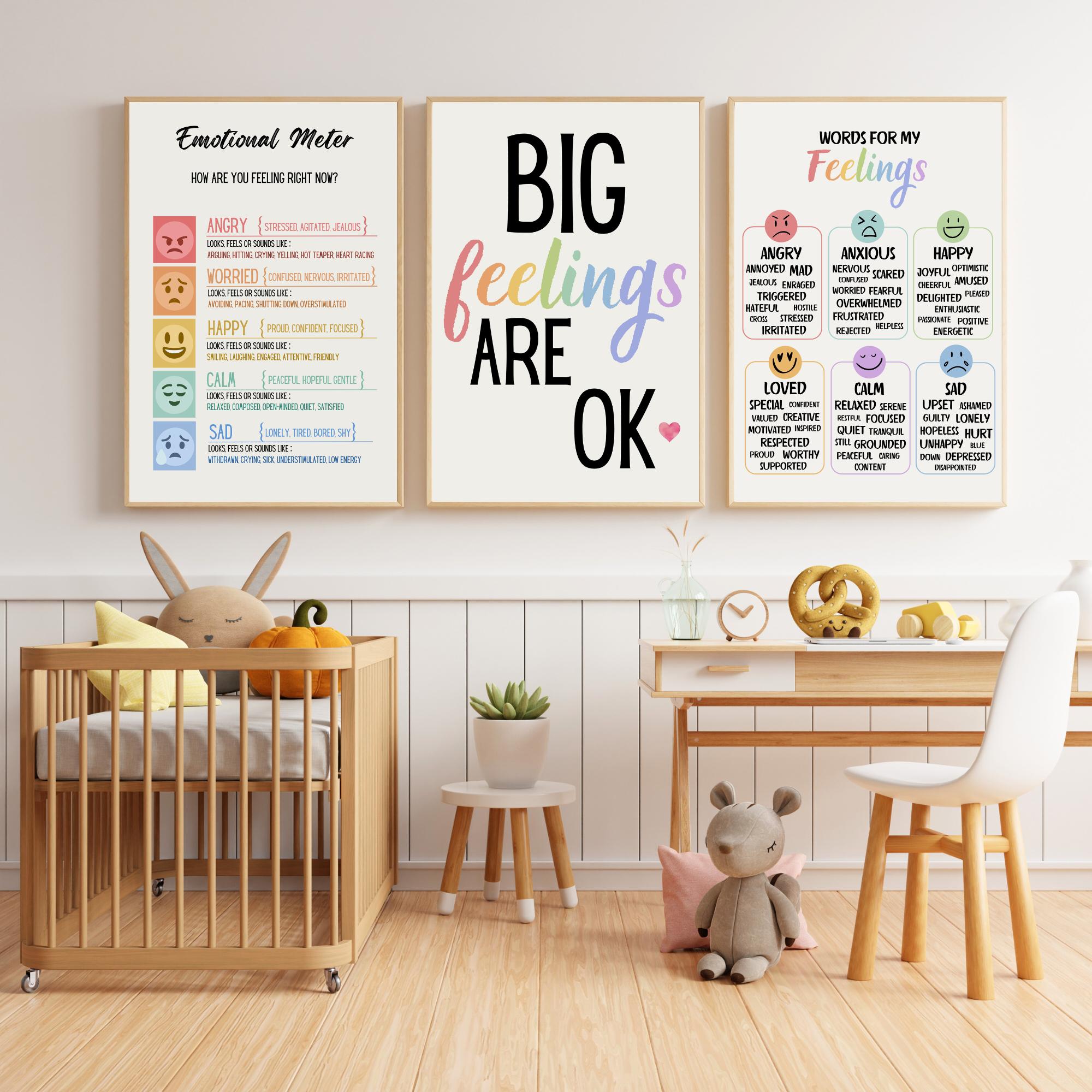 Feelings Posters Set of 6 Calming Emotions Chart Calm Down Corner ...
