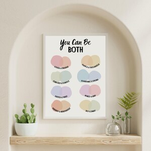 You Can Be Both Duality Poster Therapy Office Wall Decor Psychology Art ...