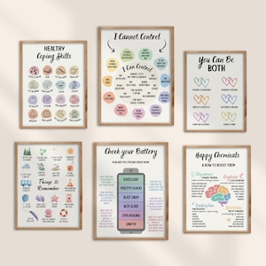 Set of 30 Counselor Office Gallery Wall Decor School Counseling Prints ...