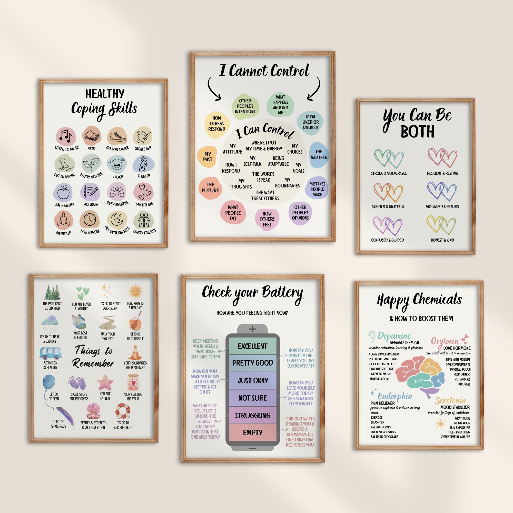 Set of 30 Counselor Office Gallery Wall Decor School Counseling Prints ...