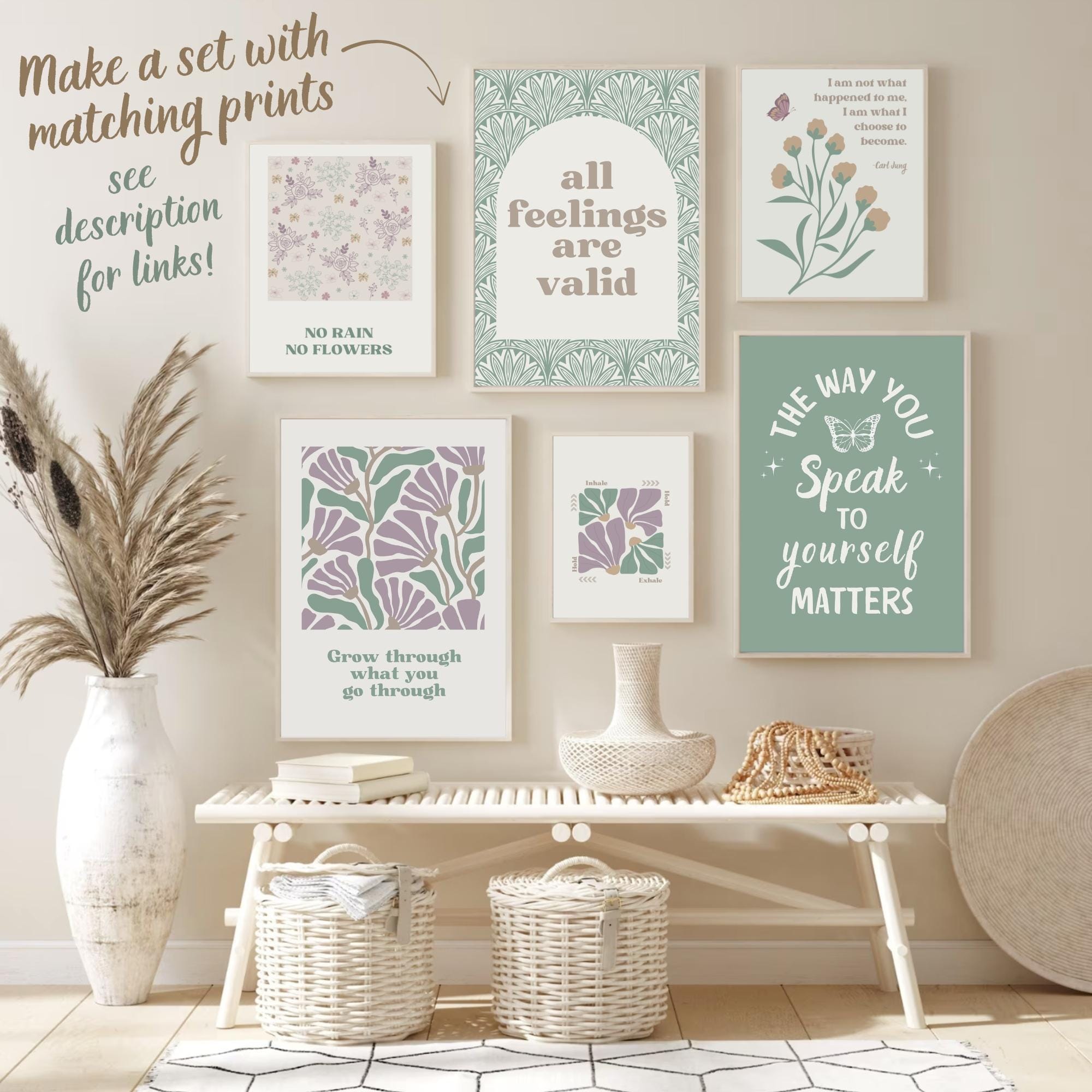 Mental Health Set of 12 Prints Bundle Positive Quote Inspirational ...