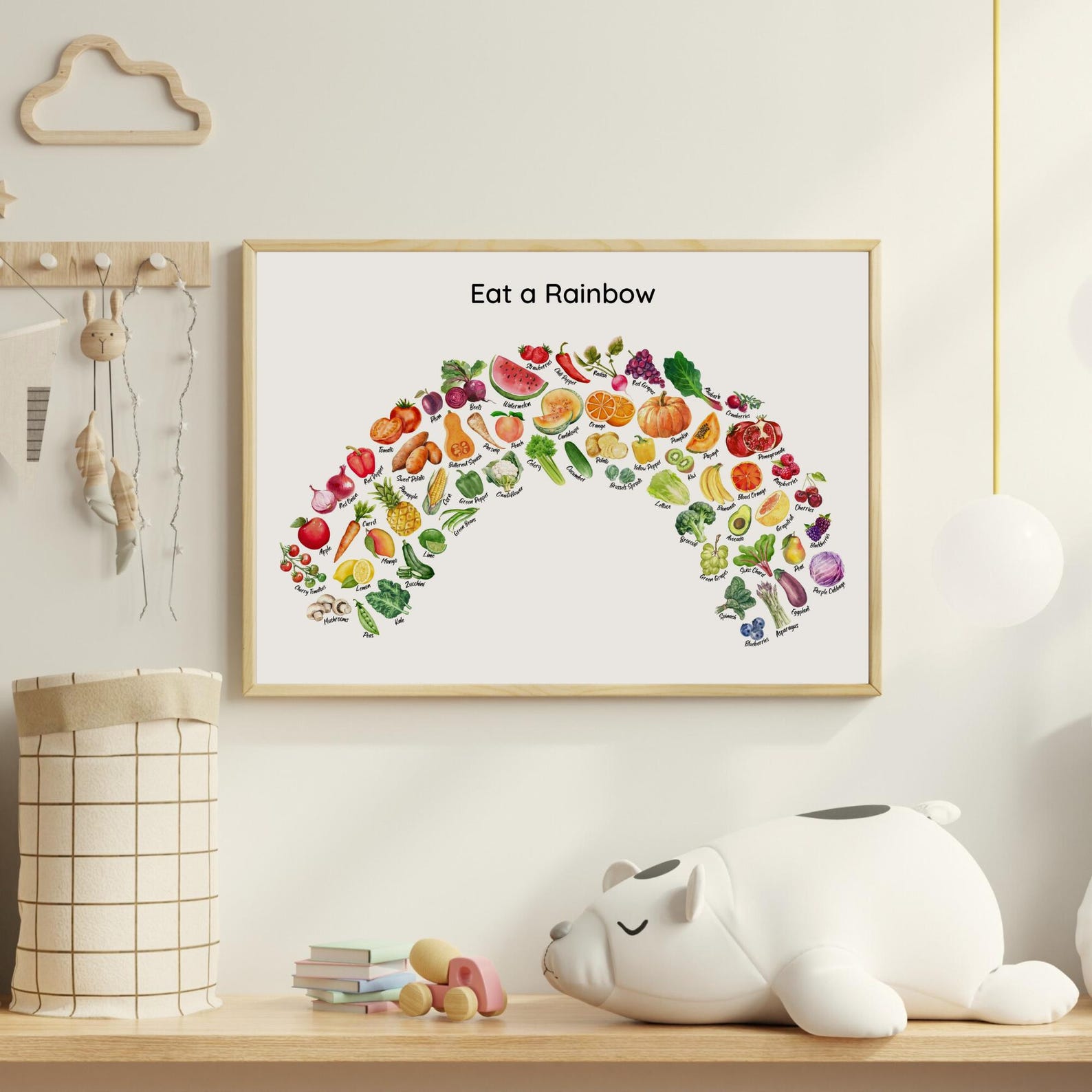 Fruits Vegetables Educational Posters Set of 3 Eat the Rainbow ...