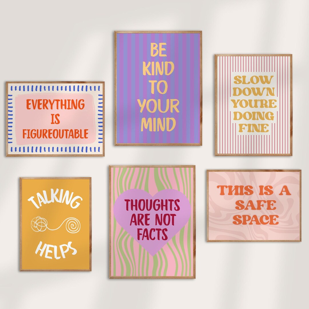 Set of 6 Therapy Counseling Posters School Counselor Therapist Office ...