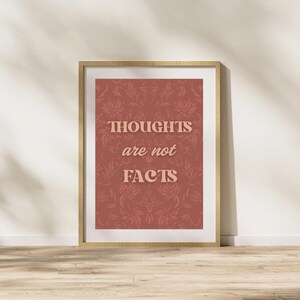 Thoughts Are Not Facts Printable Mental Health Wall Art Therapy Office ...