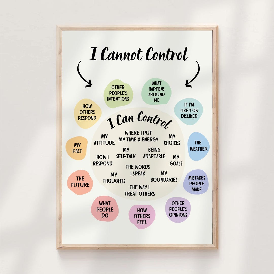 Circle of Control Poster What Things I Can and Cannot Control CBT Art ...