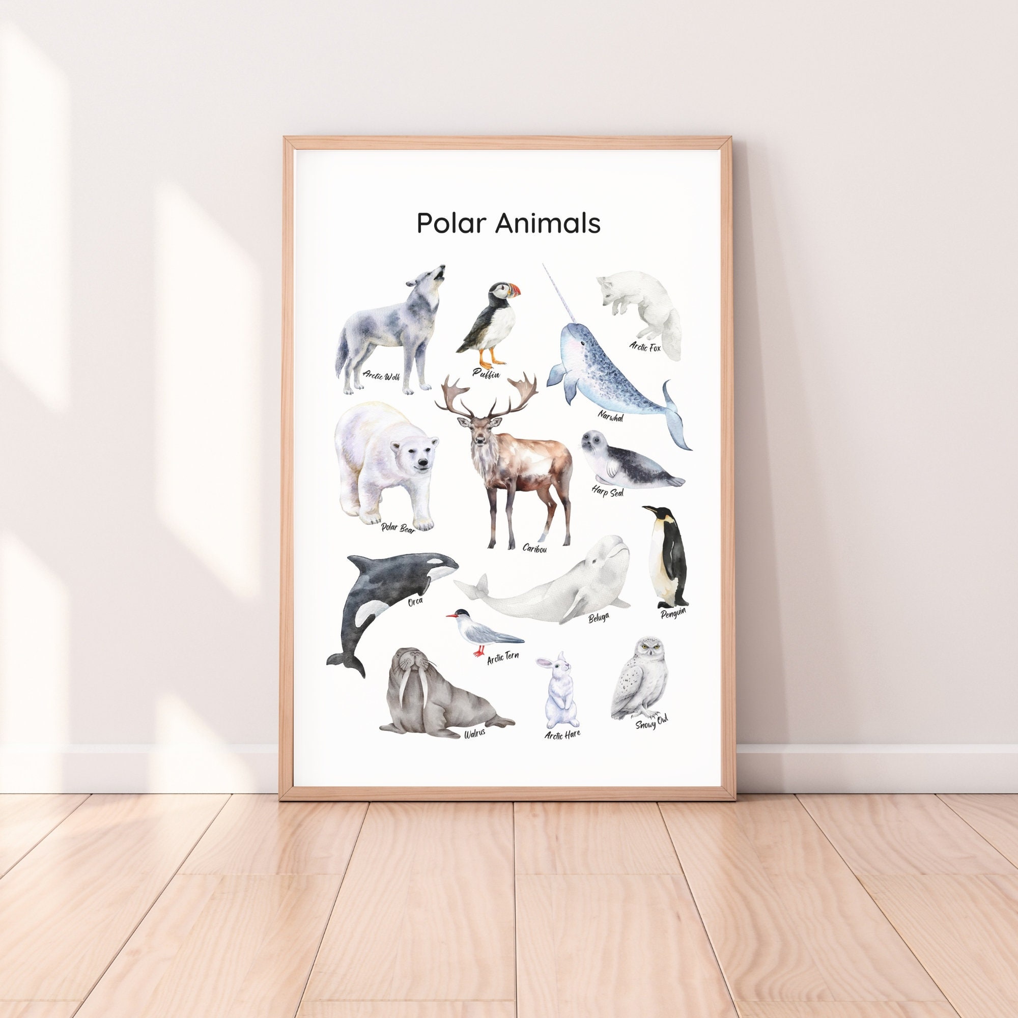 Polar Animals Educational Poster Arctic Tundra Animals Montessori ...