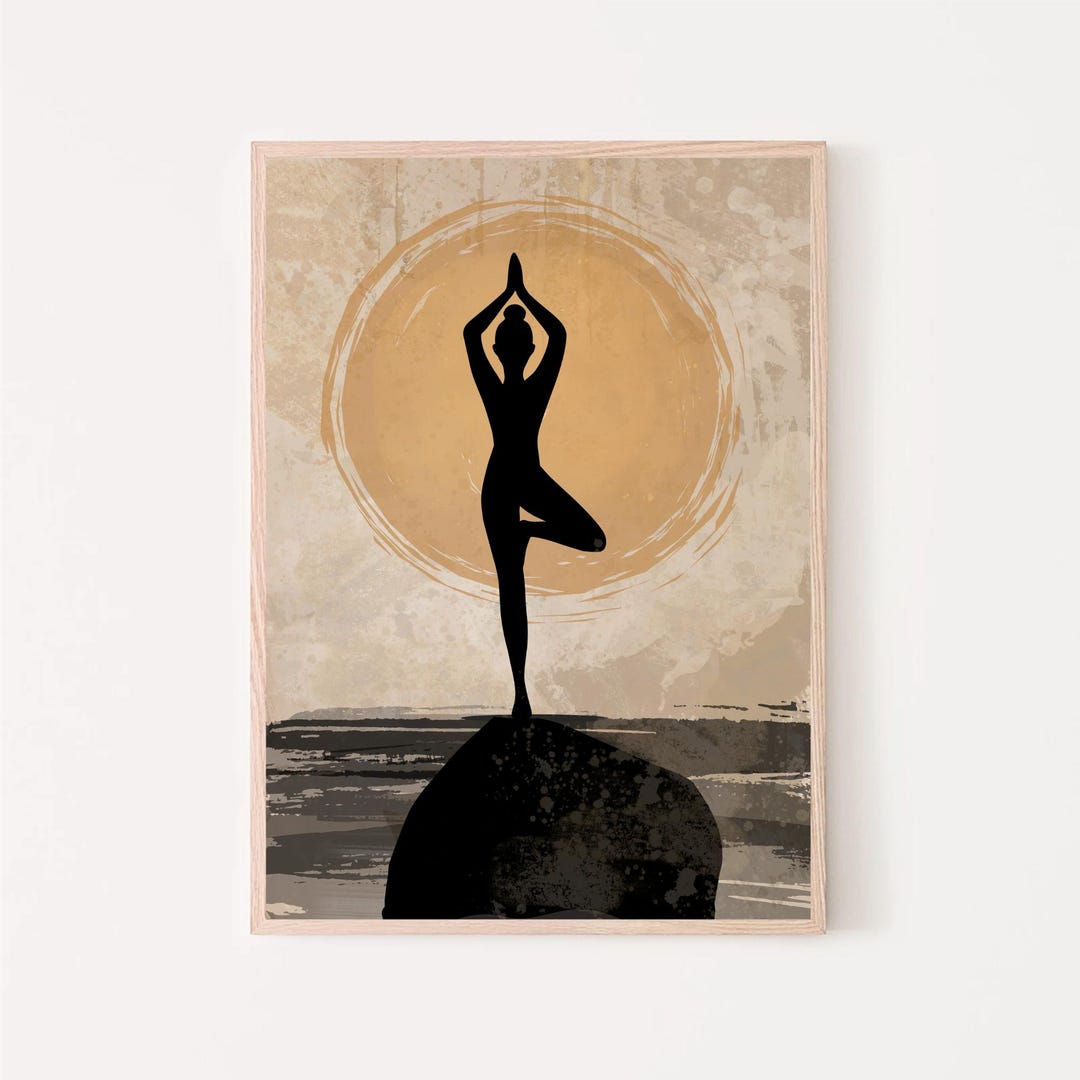 Yoga Zen Wall Art Meditation Room Print Yoga Studio Decor Minimalist ...