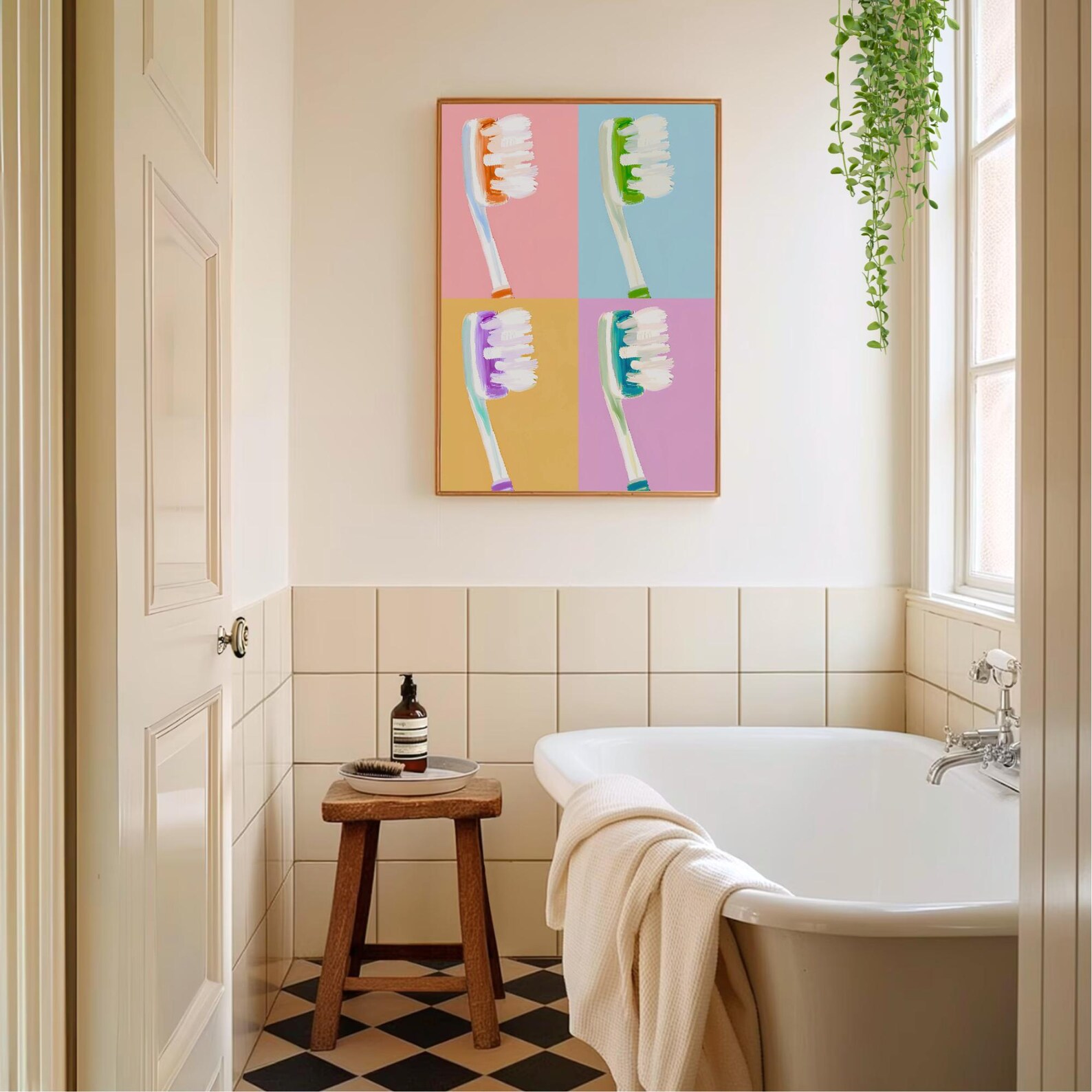 Abstract Toothbrush Art Dental Office Print Dentist Clinic Decor Modern ...