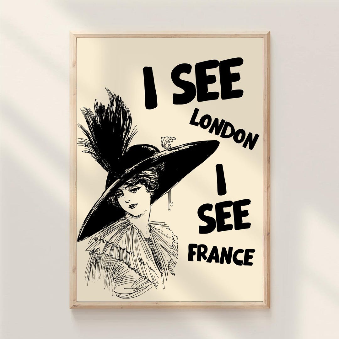 Funny Bathroom Print I See London I See France Cheeky Bath Room Quote ...