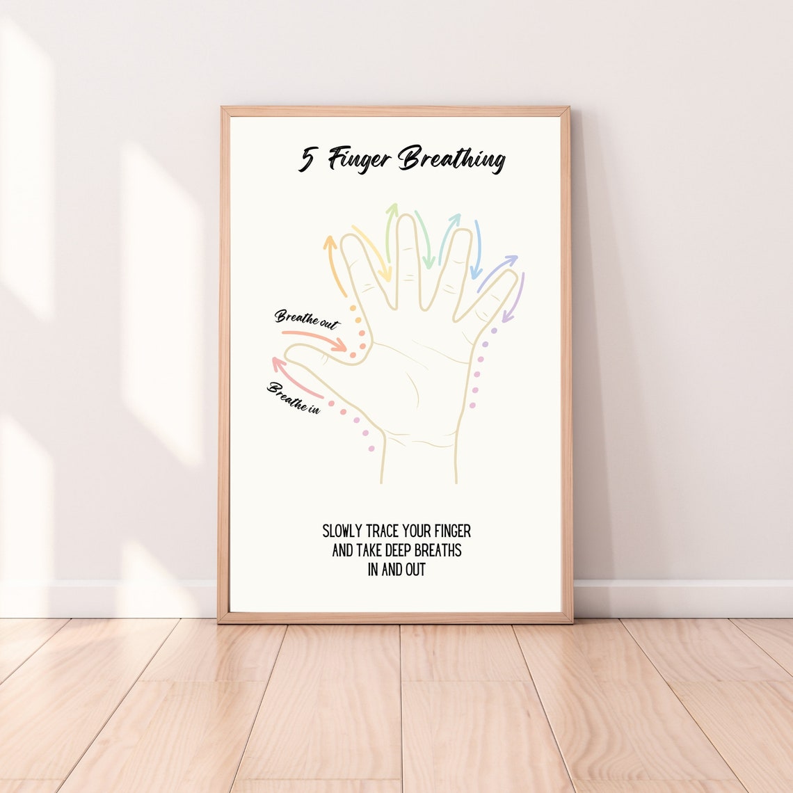 5 Finger Hand Tracing Breathing Exercise Calming Corner Grounding ...