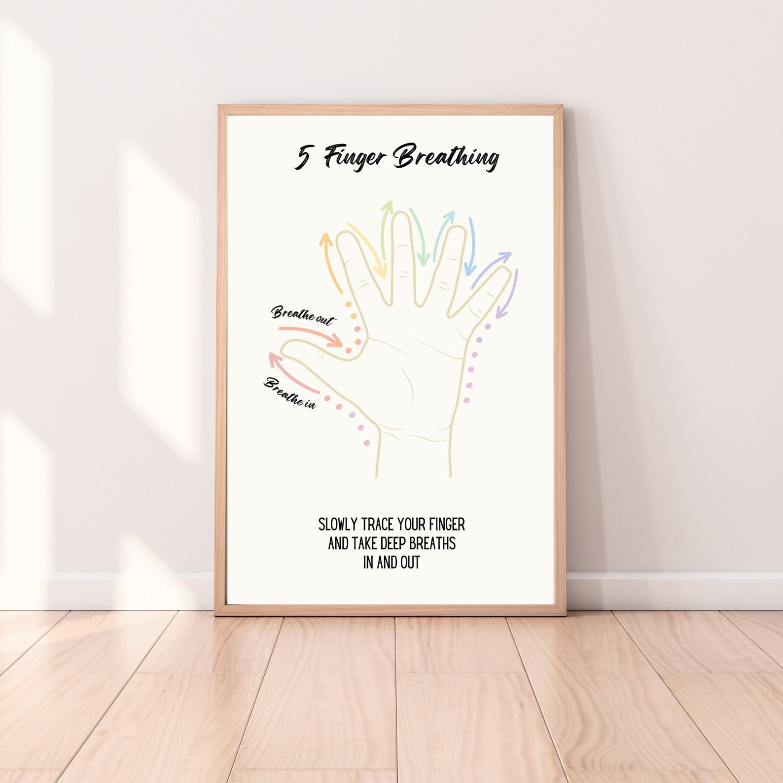 5 Finger Hand Tracing Breathing Exercise Calming Corner Grounding ...