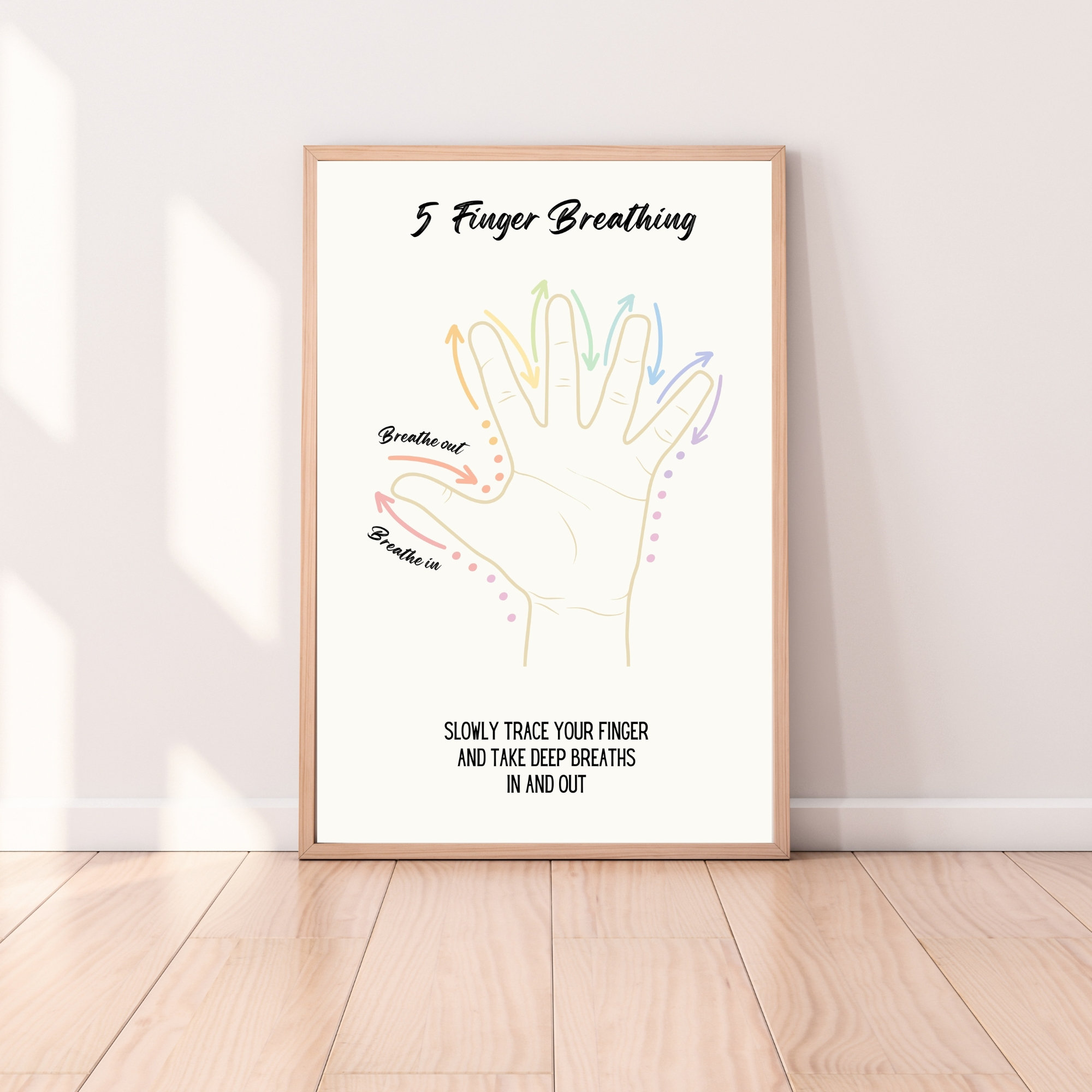 5 Finger Hand Tracing Breathing Exercise Calming Corner Grounding ...