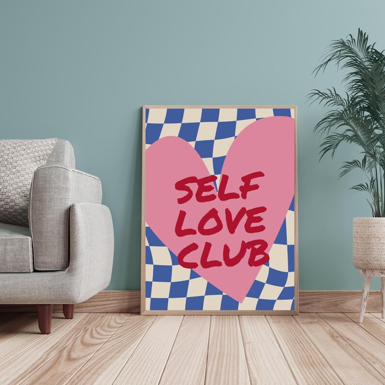 Self Love Club Print Art Daily Reminders Poster School Counselor Wall ...