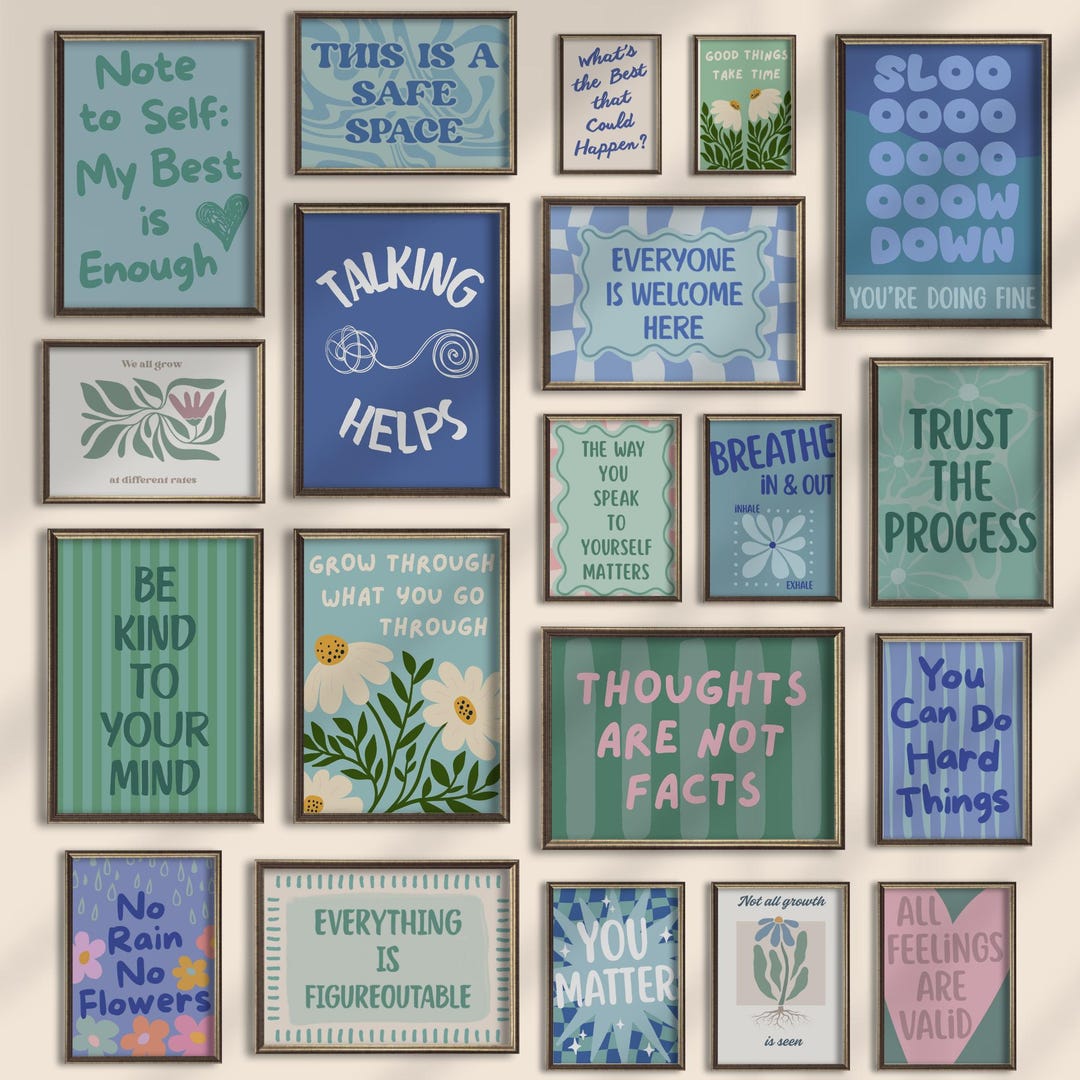 Set of 30 Counselor Office Gallery Wall Decor School Counseling Prints ...