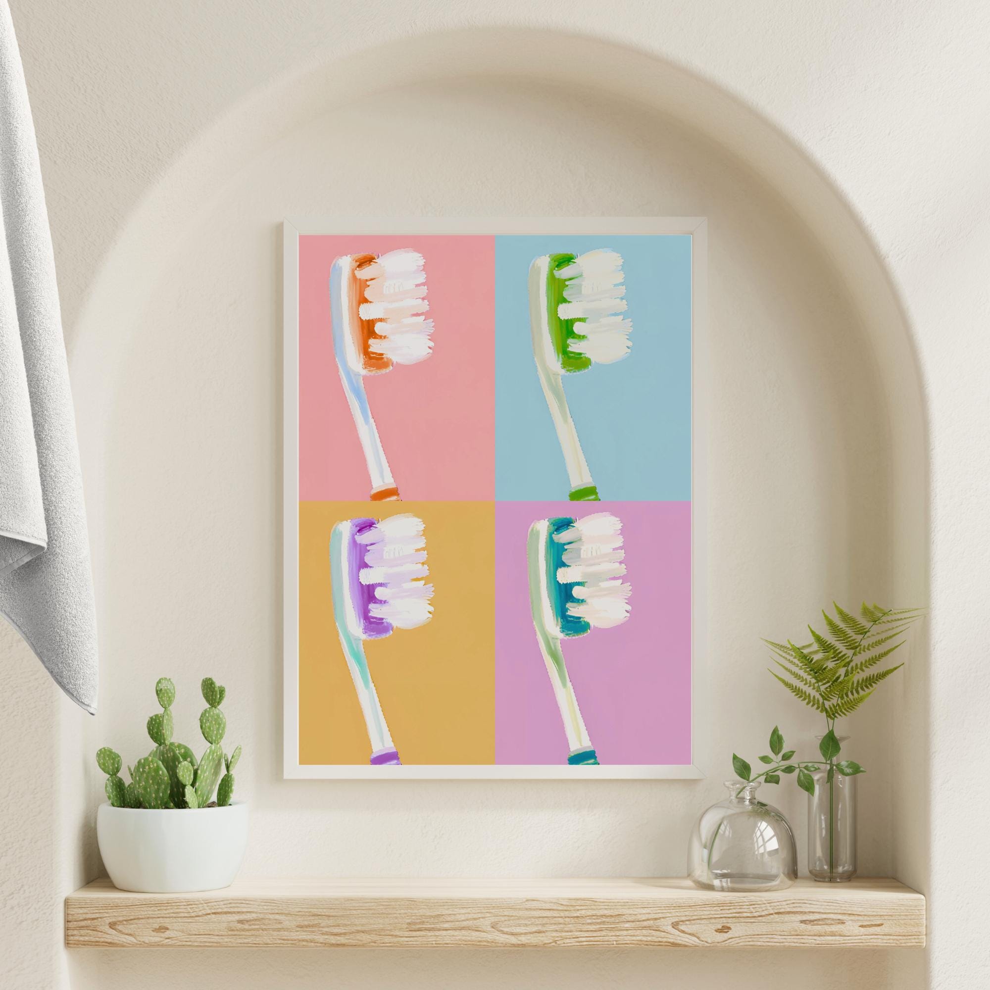 Abstract Toothbrush Art Dental Office Print Dentist Clinic Decor Modern ...